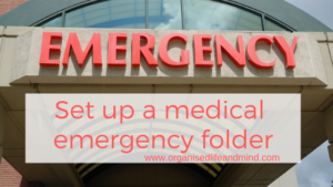 Set up a medical emergency folder - Organised Life and Mind