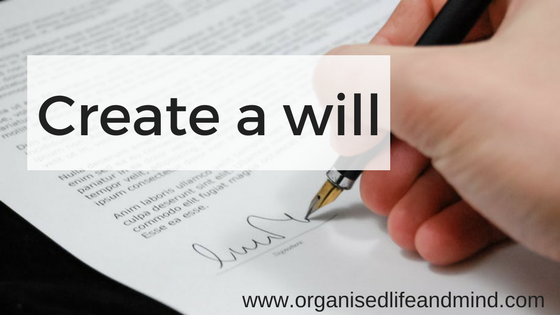 Create a will - Organised Life and Mind